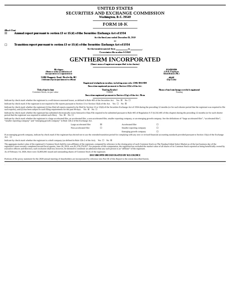 Annual Filing | PDF | Form 10 K | Air Conditioning
