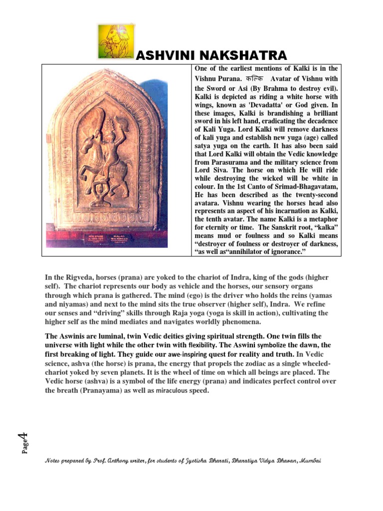 Ashvini Nakshatra: Flexibility Symbolize Awe-Inspiring | PDF | Vishnu ...