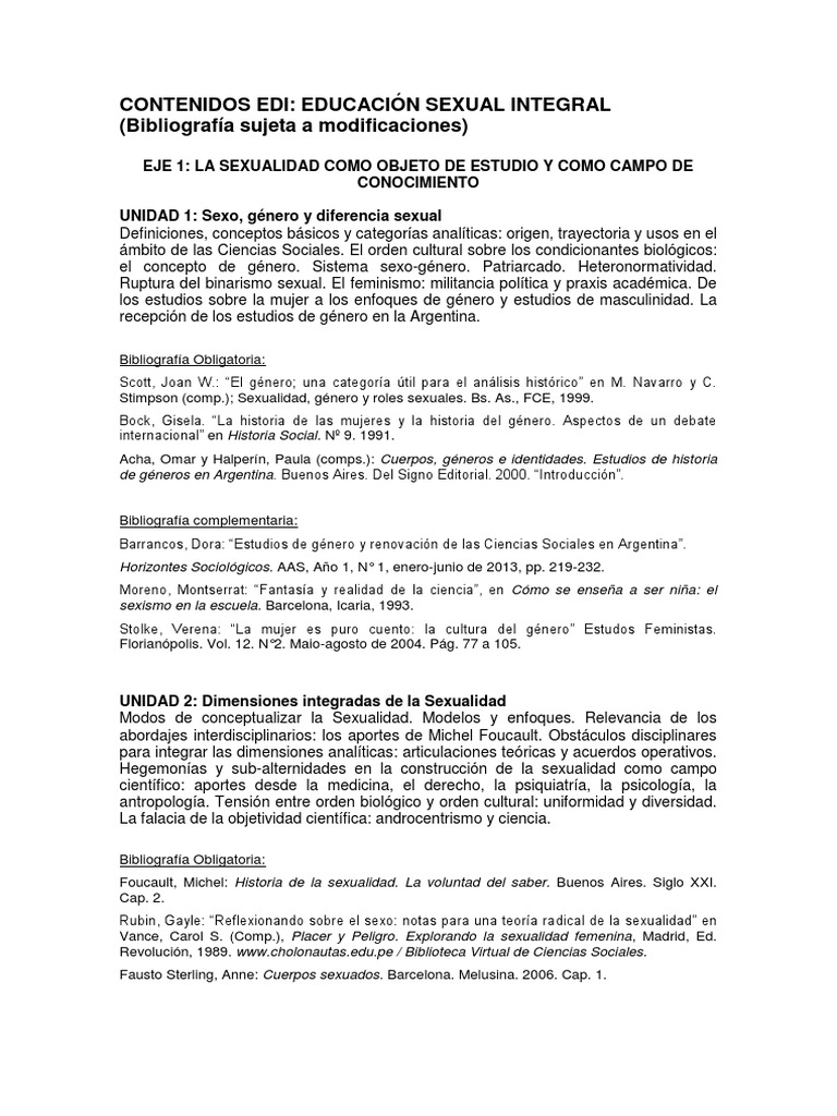 Contenidos Edi Esi | PDF | Género | Estudios de género