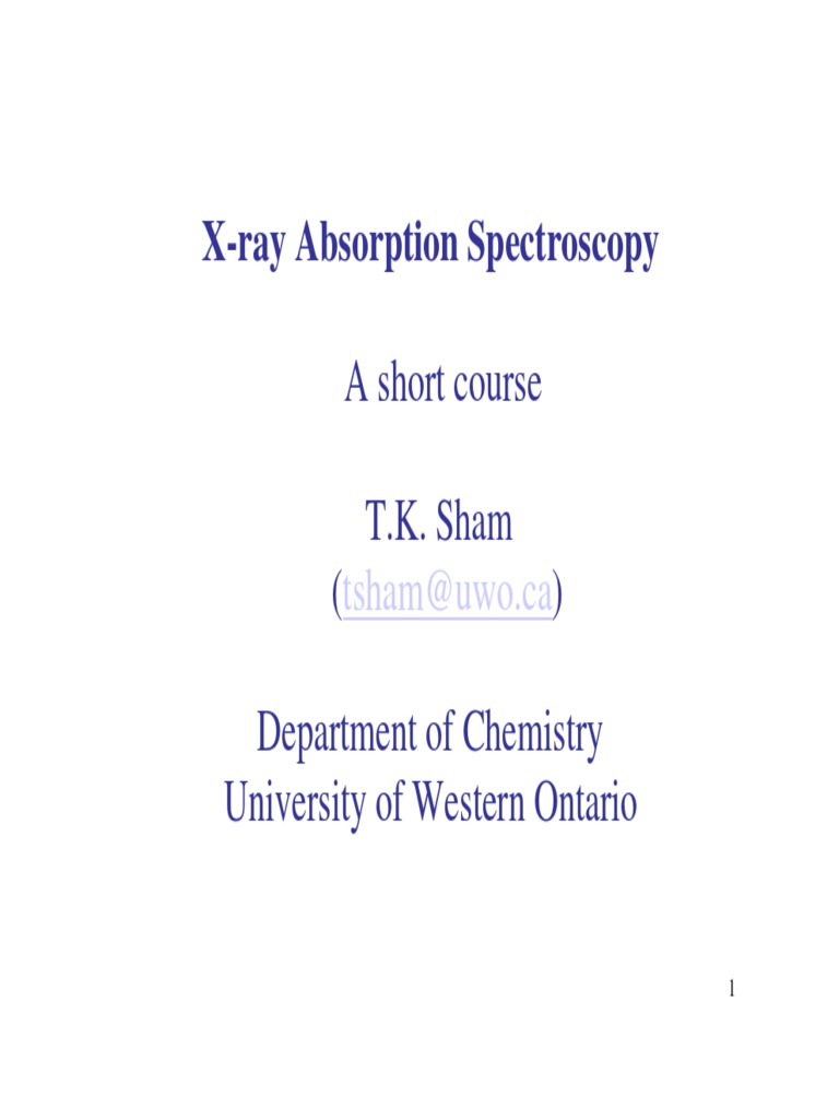 X-ray Absorption Spectroscopy (XAS) Principles | PDF | Electromagnetic ...