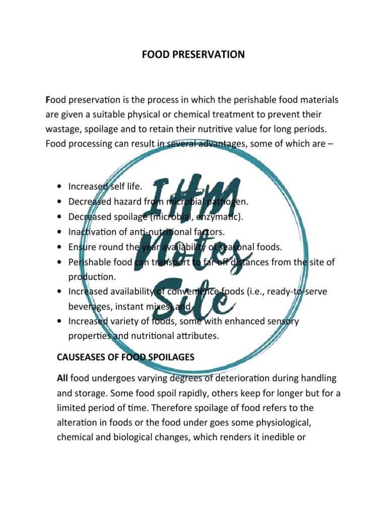 Food Preservation | PDF | Food Preservation | Food Processing