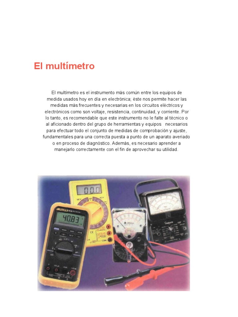Uso Del Multimetro | PDF | Corriente continua | Corriente eléctrica