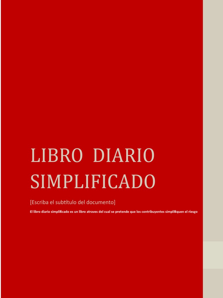 Libro Diario Simplificado Libro Diario S | PDF | Contabilidad ...