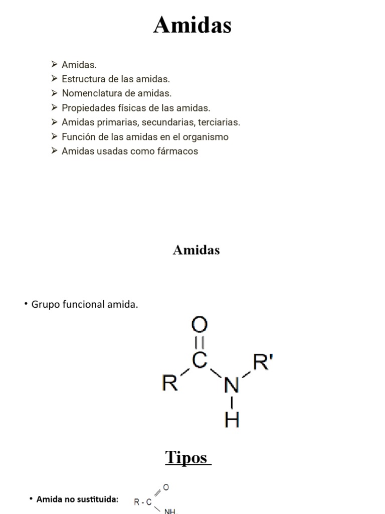 Estructura y Clasificación de Amidas | PDF | Ciencia y matemáticas