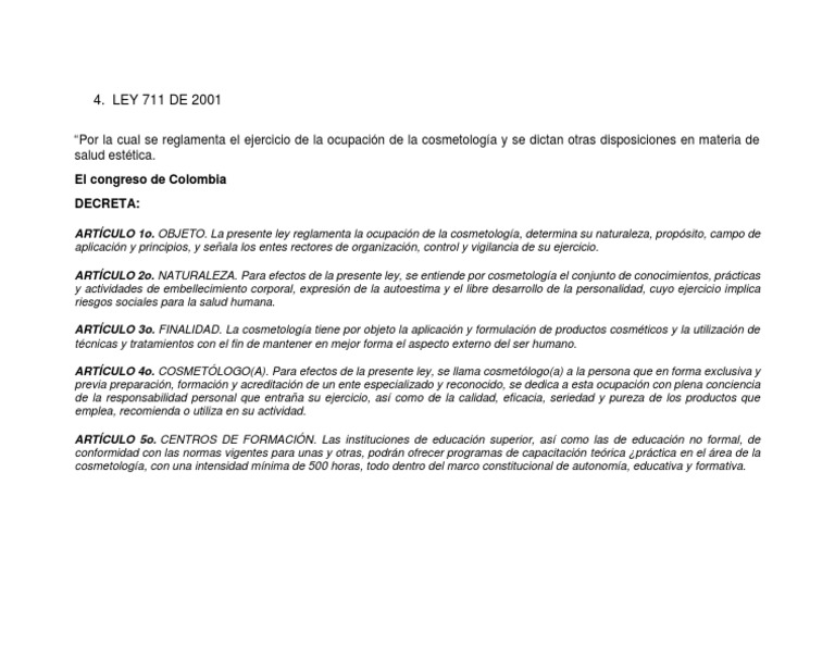 Ley 711 de 2001 | PDF