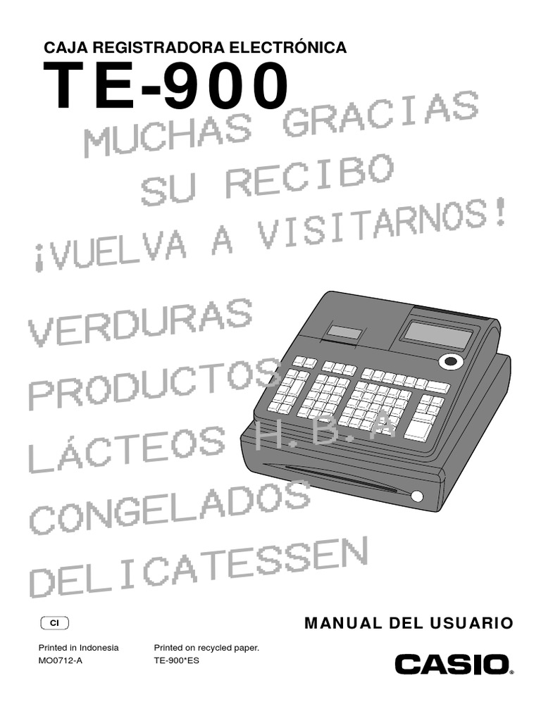 Casio Te-900 Espanol PDF | PDF | Enchufes y tomas de corriente alterna ...