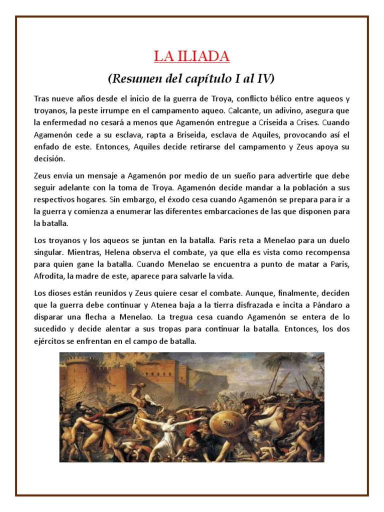 Resumen de La Iliada | PDF