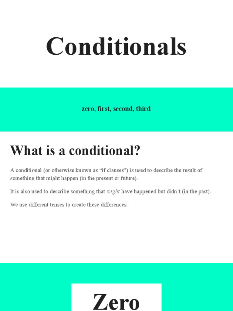 Conditionals: Zero, First, Second, Third | PDF | Grammar | Language ...