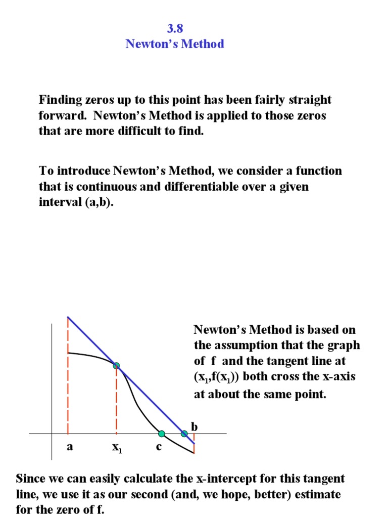Applying Newtons Method To Approximate The Zero Of A Function And Find