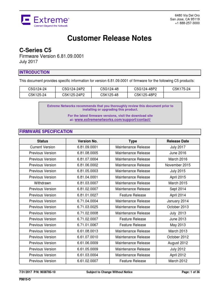 Customer Release Notes: C-Series C5 | PDF | I Pv6 | Radius