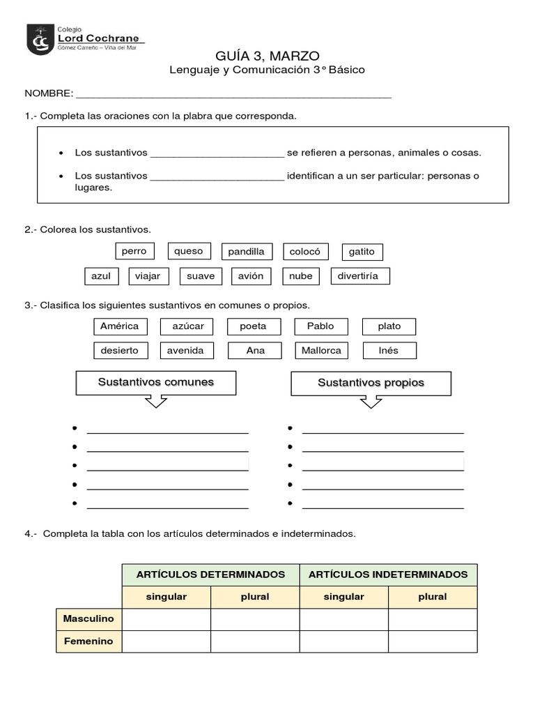 sustantivos y artículos | PDF