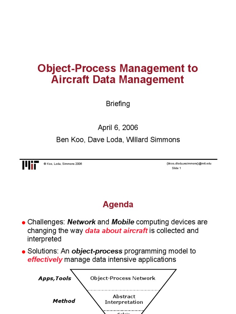 Object-Process Management To Aircraft Data Management: Briefing | PDF | System | Computer ...