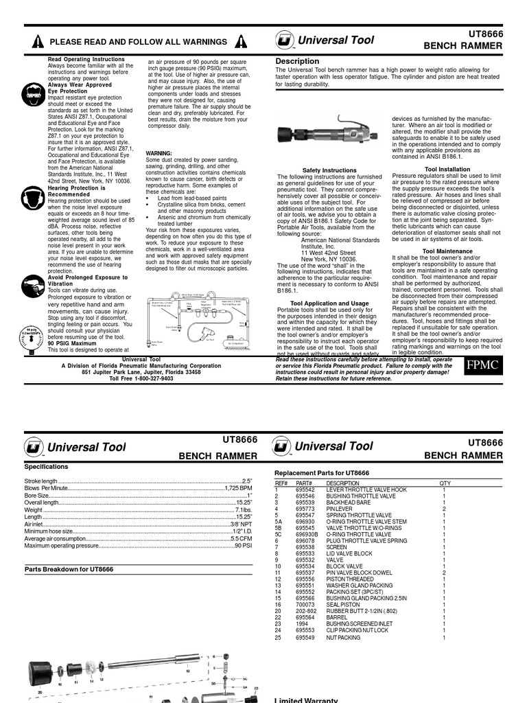 Rammer User Manual | Valve | Hammer