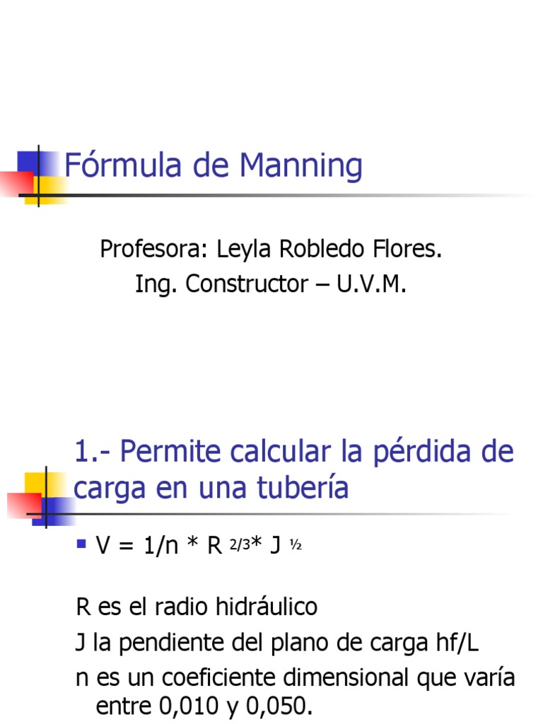 Fórmula de Manning | PDF