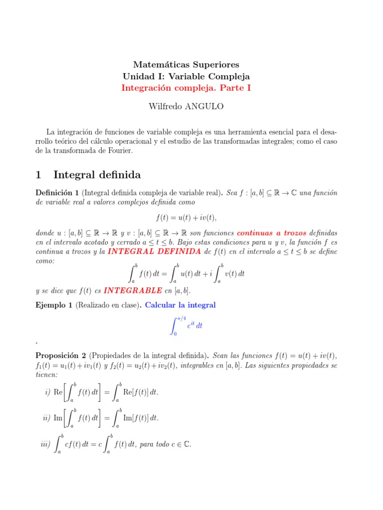 6 Integracion Compleja Parte1-1 | PDF | Integral | Curva