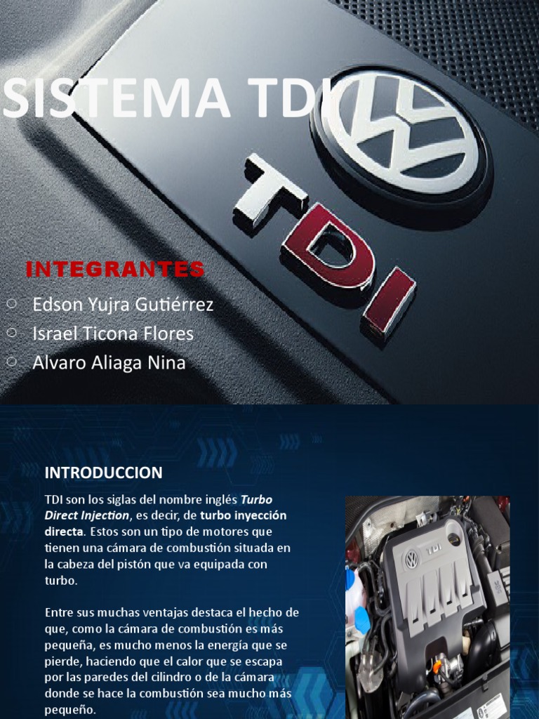 Sistema Tdi | PDF | Turbocompresor | Inyección de combustible