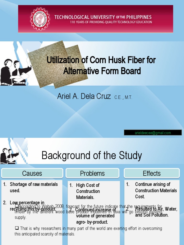 A.D.CRUZ - Utilization of Corn Husk Fiber For Alternative Formboard ...