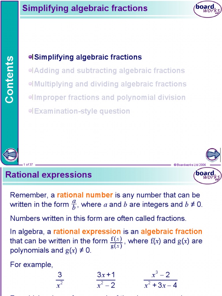 c3 1 Algebra | PDF | Fraction (Mathematics) | Rational Number