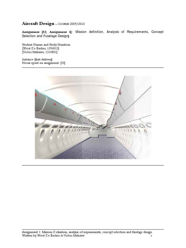 Aircraft Design: Assignment (52, Assignment 1) : Mission Definition ...
