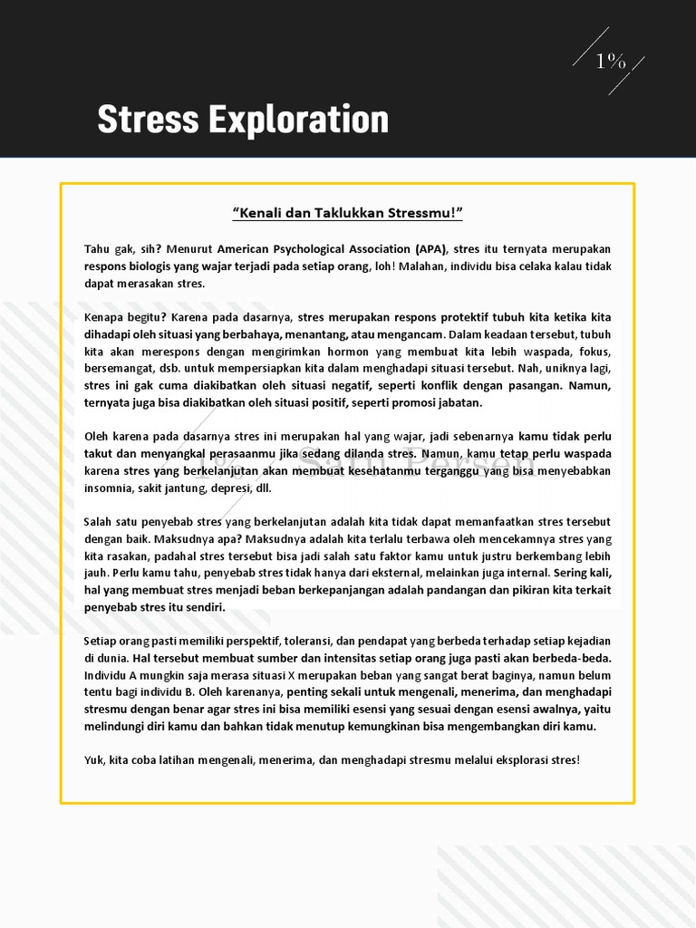 Stress Exploration Worksheet | PDF