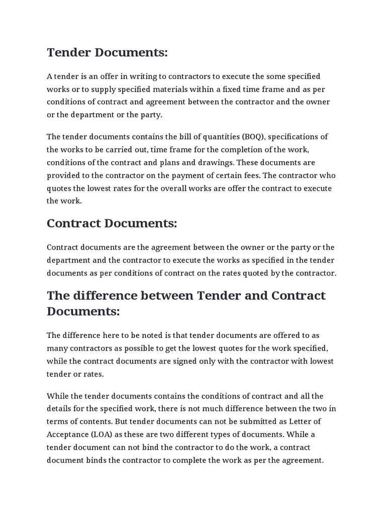 Tender Documents | PDF | Business