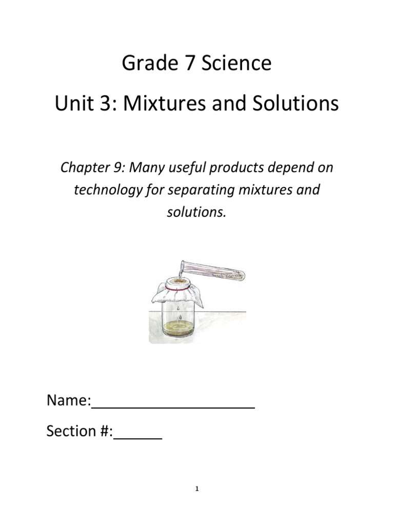 Grade 7 Mixtures and Solutions Guide | PDF | Science & Mathematics ...