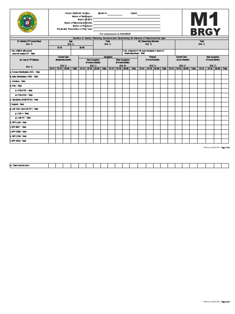 NEW m1m2 Reporting Form | PDF | Pregnancy | Childbirth