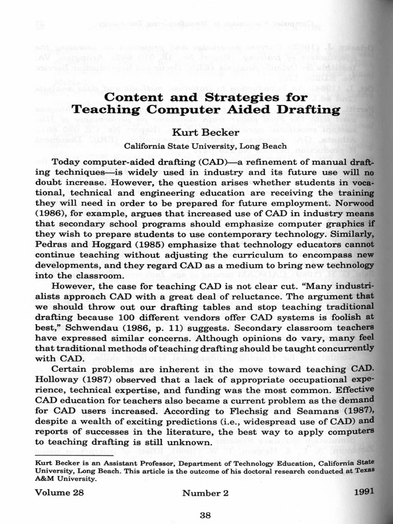 Content and Strategies For Teaching Computer-Aided Drafting PDF | PDF ...
