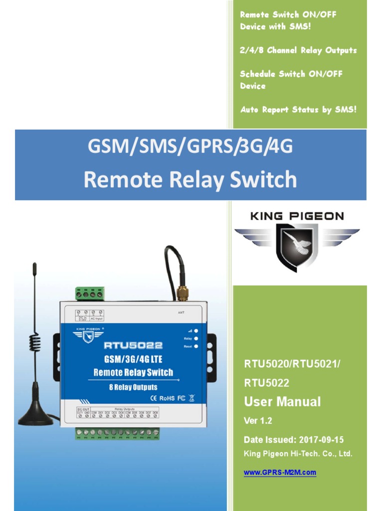 Remote Relay Switch: GSM/SMS/GPRS/3G/4G | PDF | General Packet Radio ...