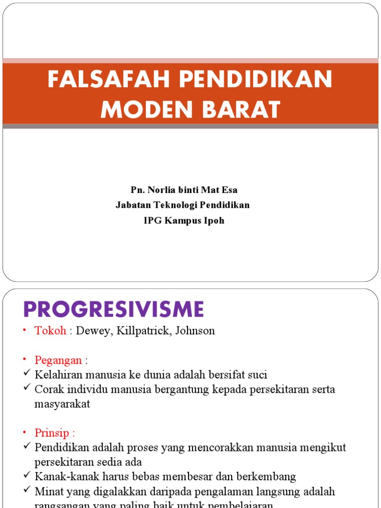 Falsafah Pendidikan Moden Barat | PDF | Filsafat | Sains & Matematika