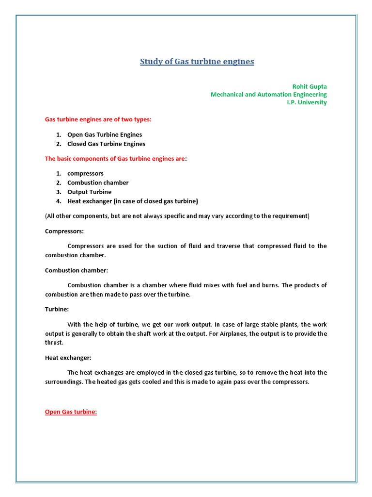 Study of Gas Turbine Engines PDF | PDF | Gas Turbine | Casting ...