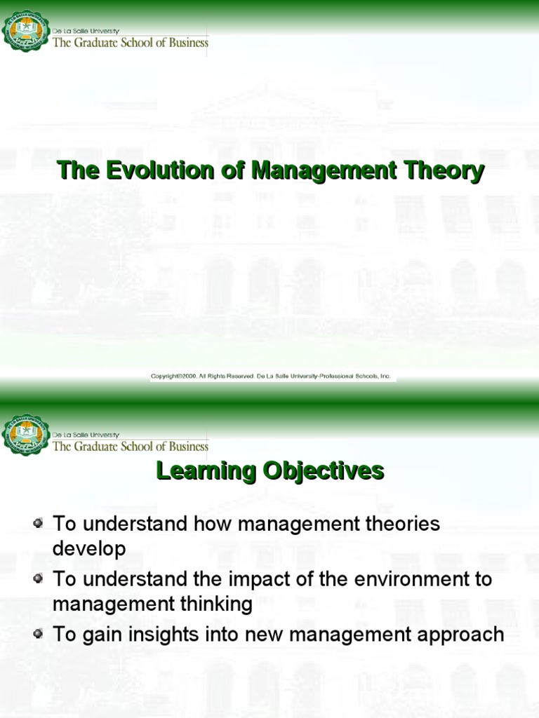 The Evolution of Management Theory The Evolution of Management Theory ...