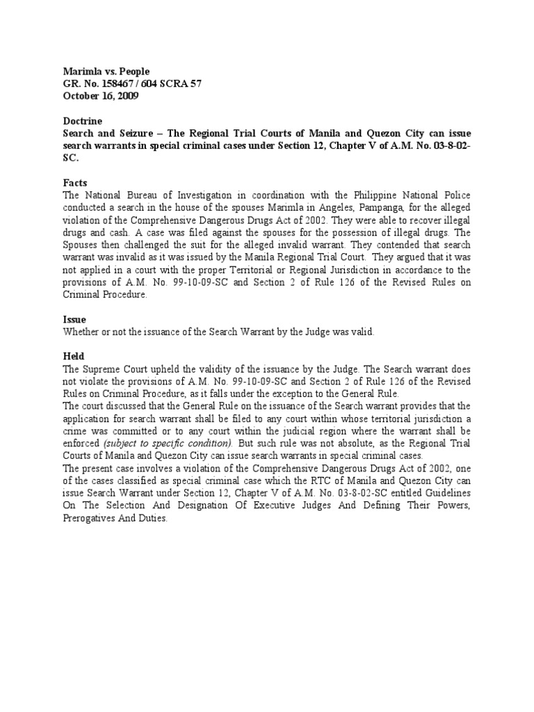 Marimla vs. People | PDF | Law