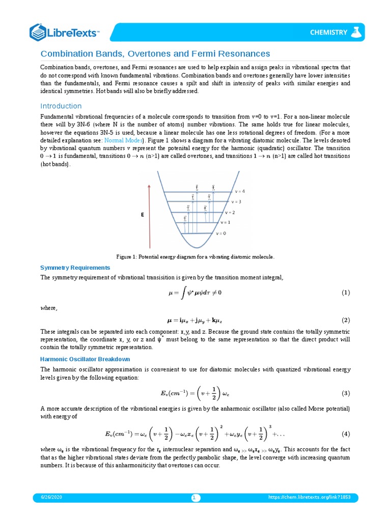 Combination Bands, Overtones and Fermi Resonances | PDF | Mechanics ...