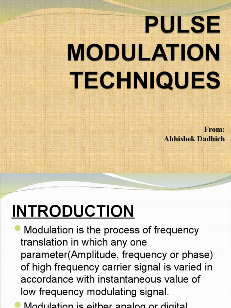 Pulse Modulation Pdf Modulation Sampling Signal Processing