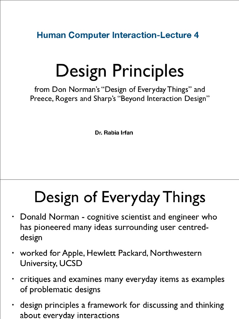 Lecture 4-Don Norman Design Principles | PDF