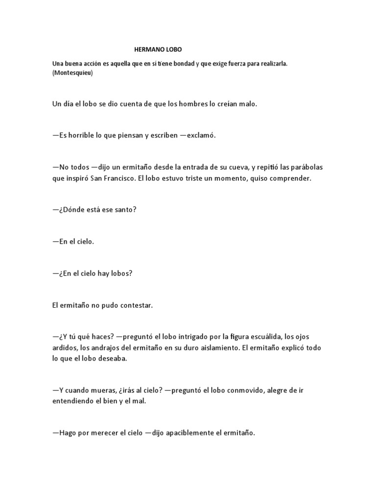 HERMANO LOBO Comprension Lectora 21-05-20 | PDF