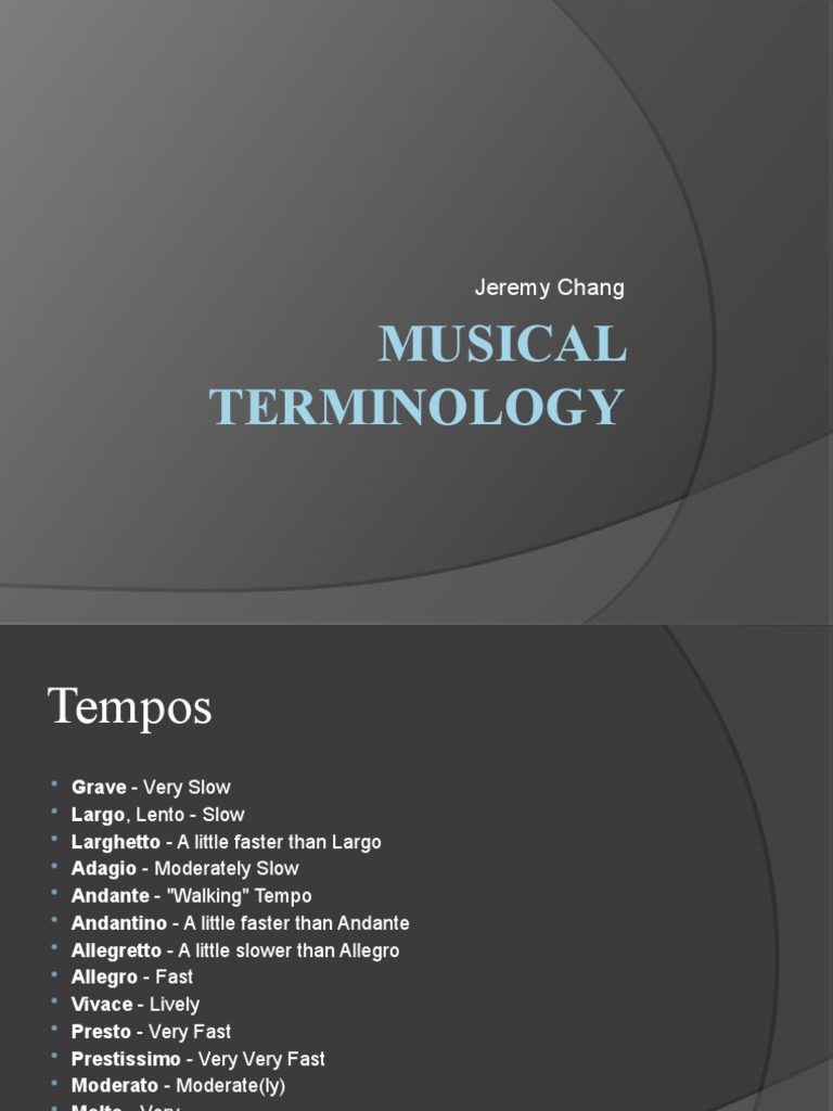 Musical Terminology: Jeremy Chang | PDF