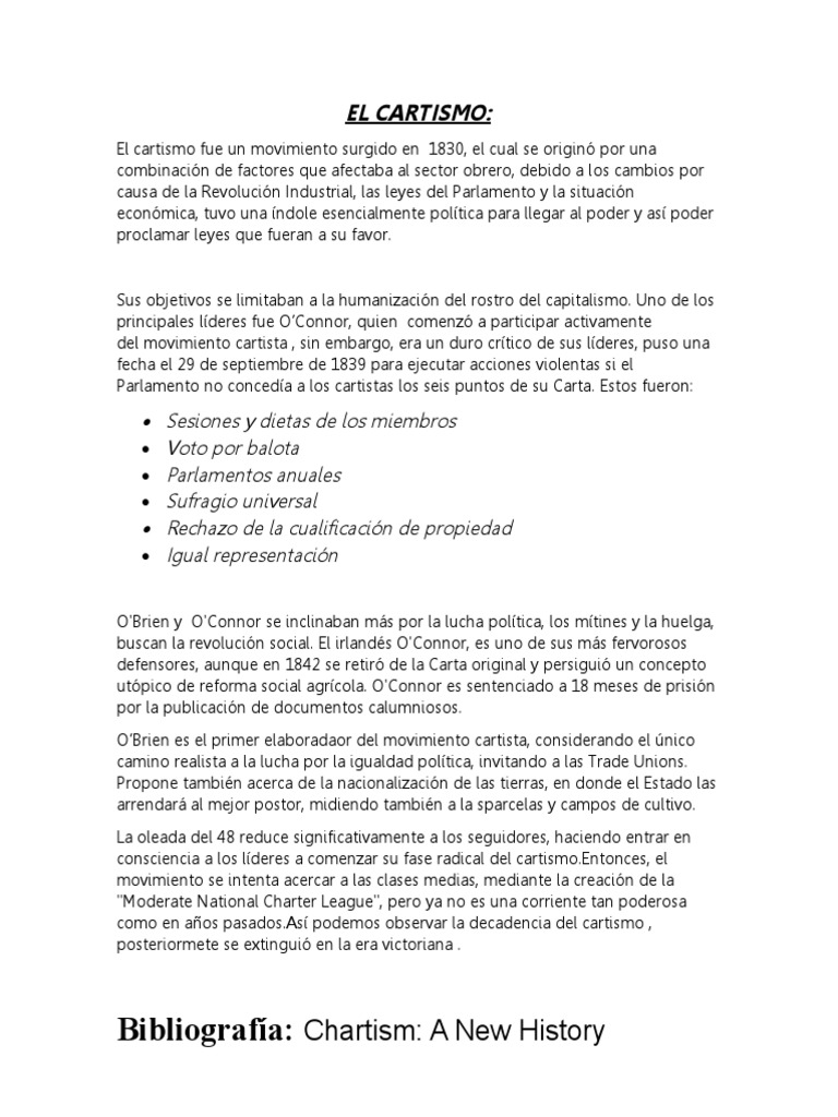 El Cartismo | PDF | Movimientos sociales | Esfera pública