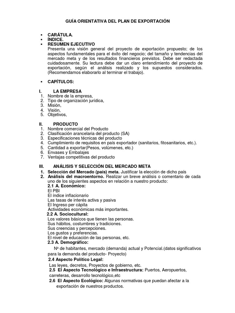 Guía Integral Para El Desarrollo Exitoso De Un Plan De Exportación