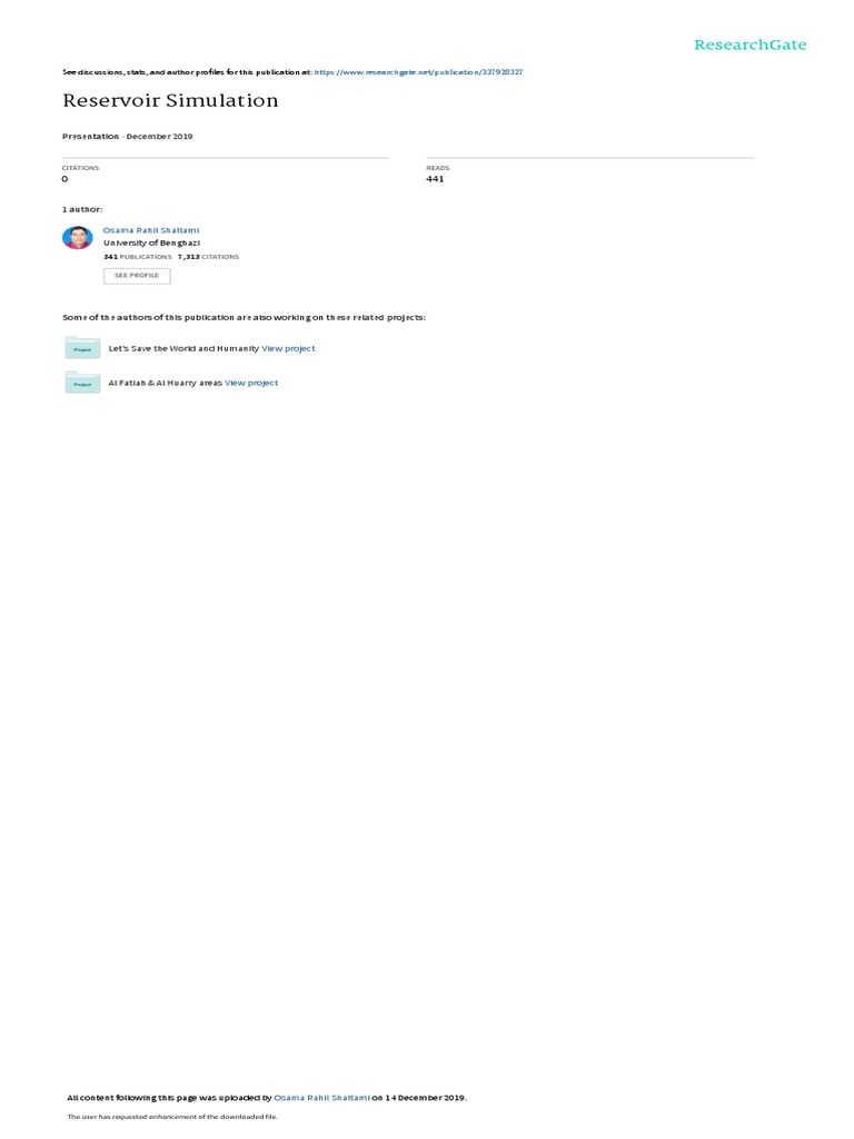 Reservoir Simulation Overview and Applications | PDF | Permeability ...