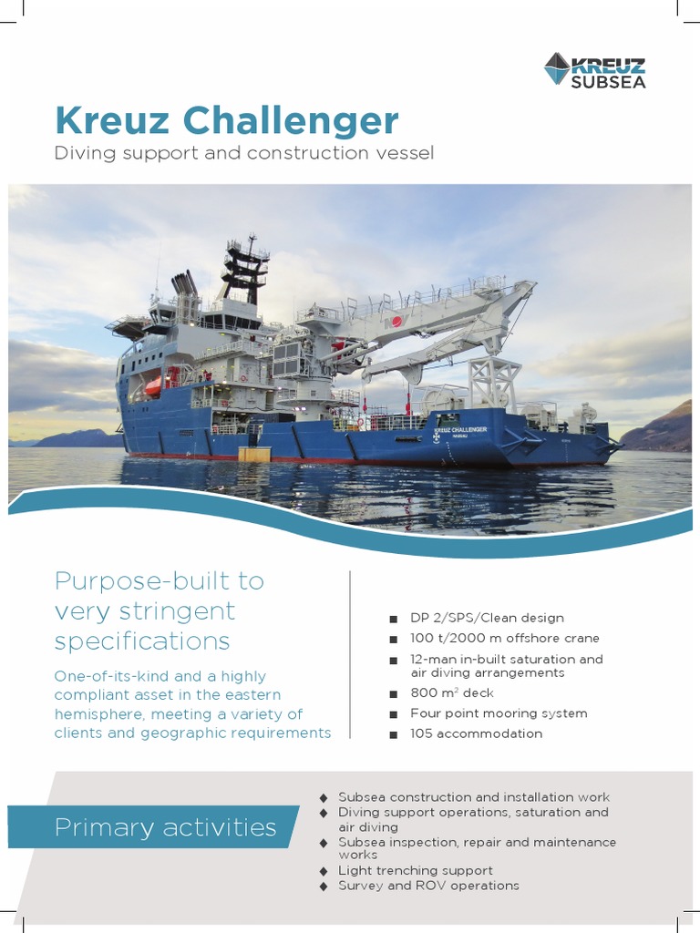 DSV Challenger | PDF | Underwater Diving | Water Transport