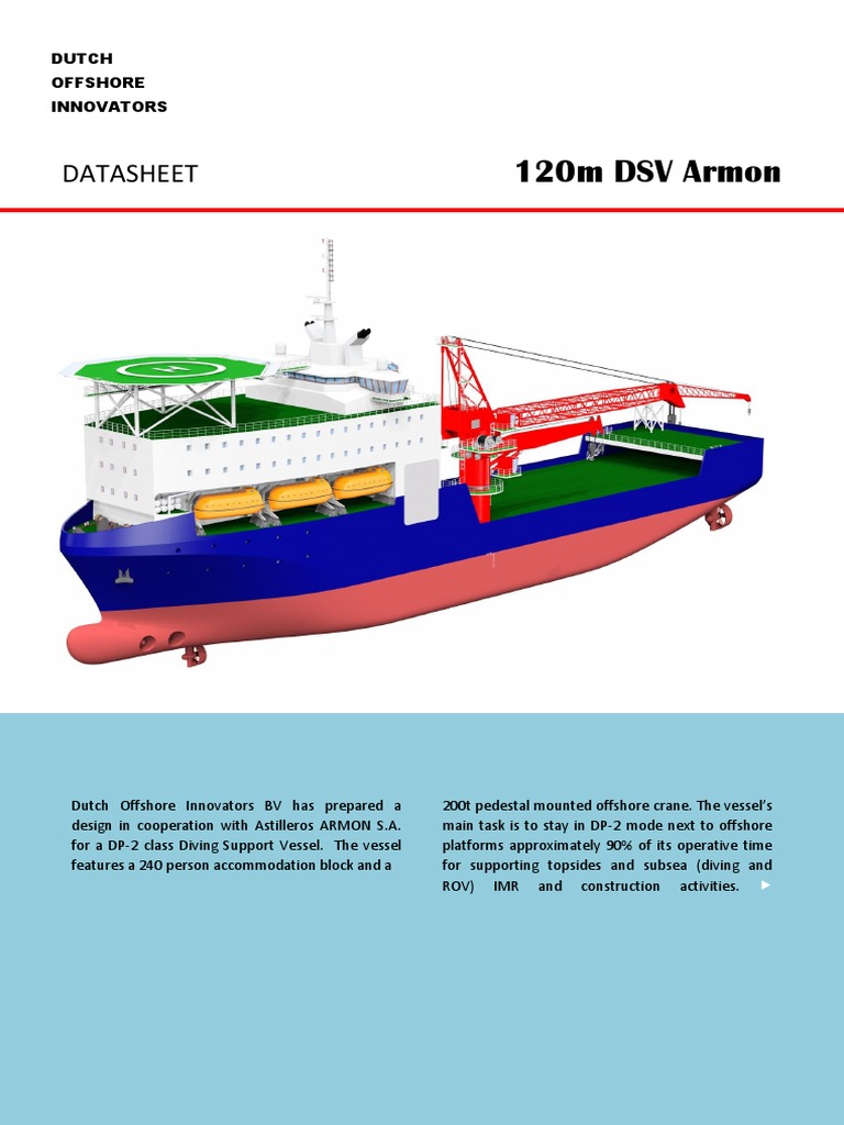 DS120m Diving Support Vessel Armon PDF | PDF | Ships | Watercraft