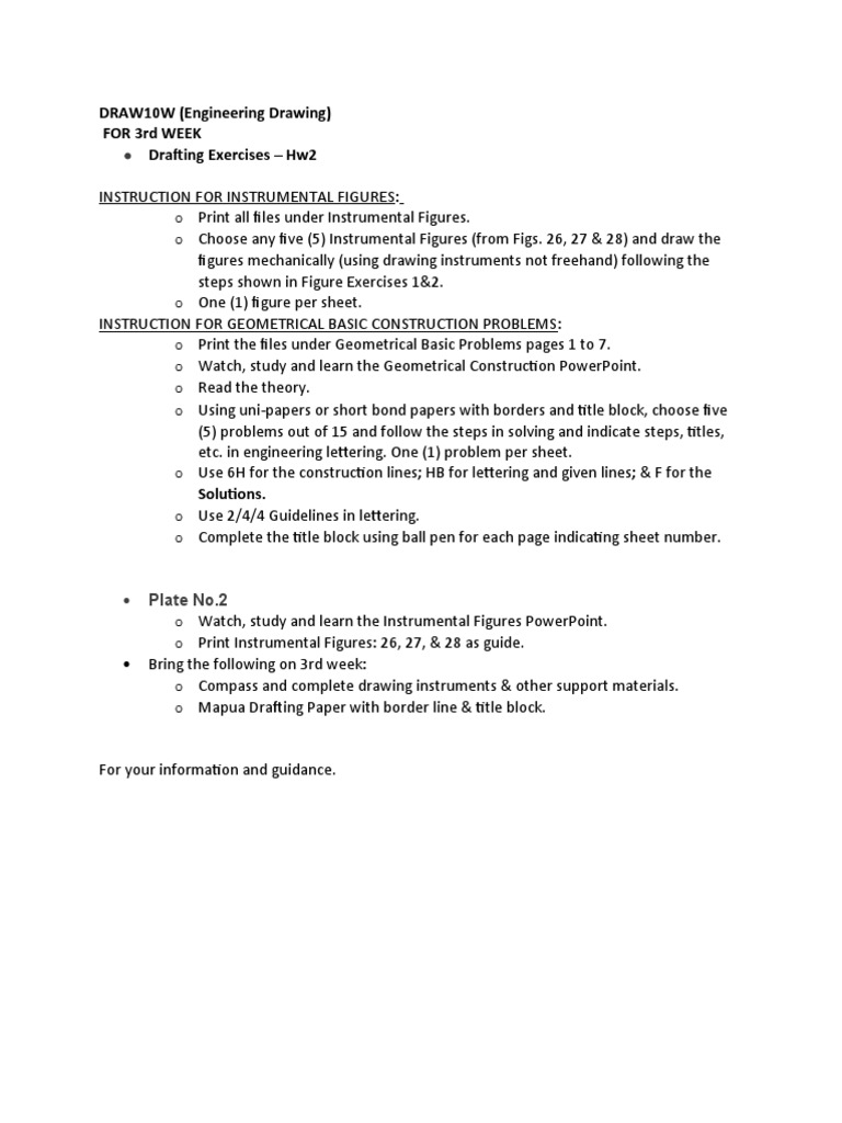 Geometrical & Instrumental Figures Instructions | PDF