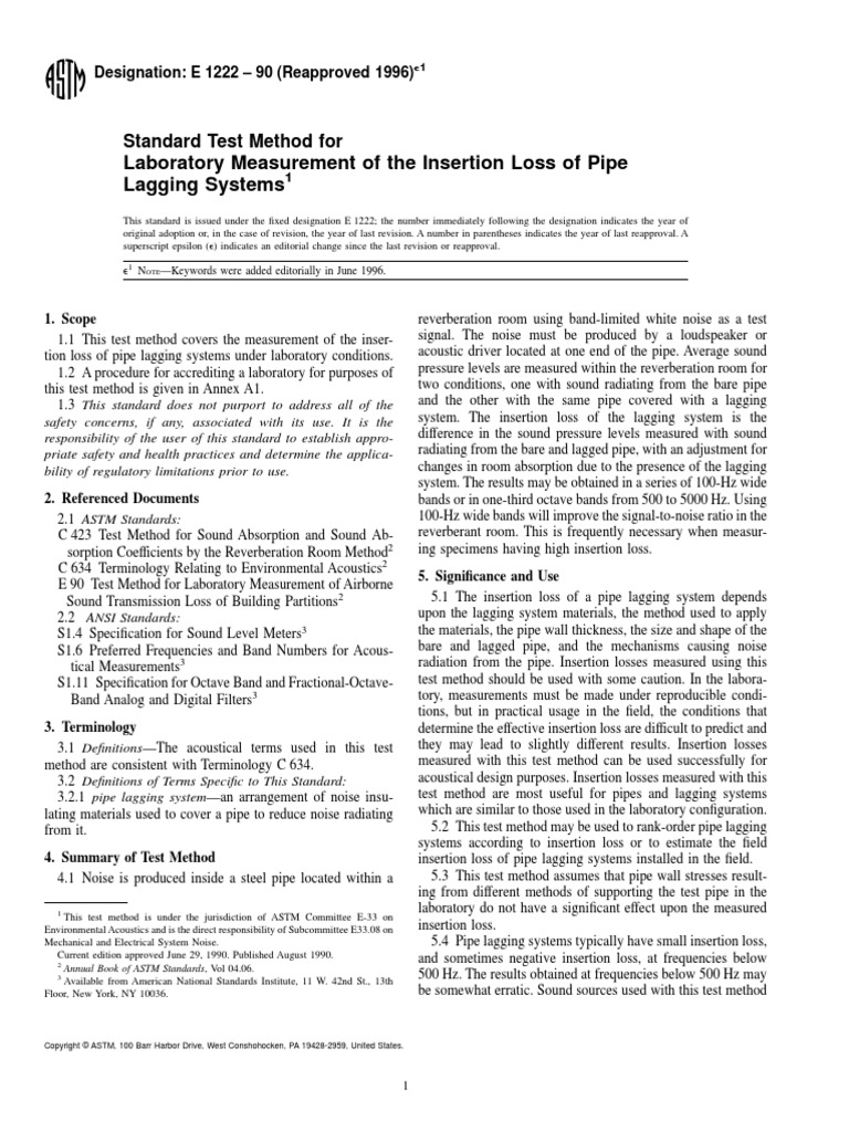 Astm E1222 | PDF | Loudspeaker | Decibel