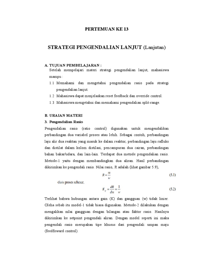 PERTEMUAN KE-12 STRATEGI PENGENDALIAN LANJUT (Lanjutan) PDF | PDF | Sains & Matematika | Komputer