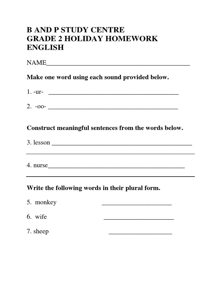 Grade 2 English | PDF