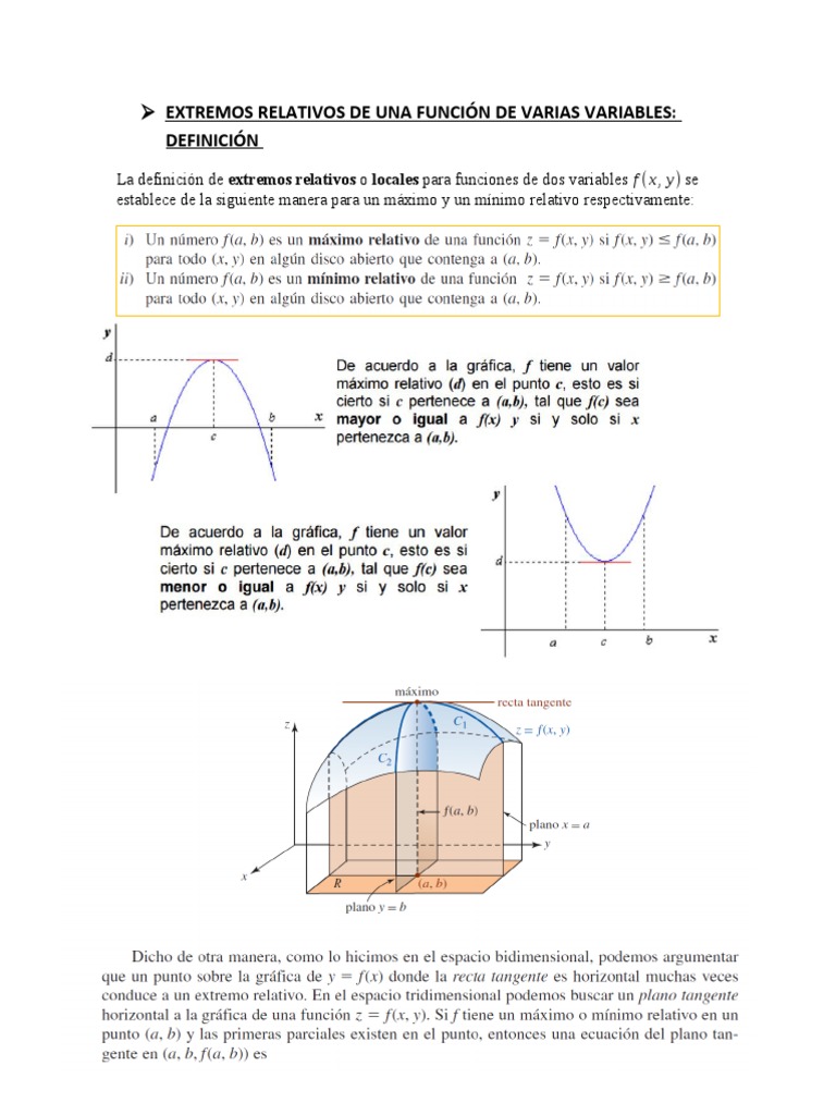 Extremos Relativos de Una Función de Varias Variables | PDF