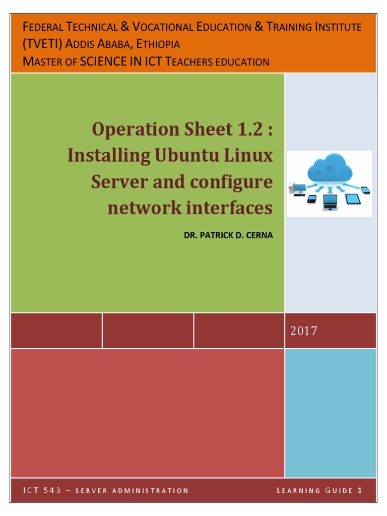 Operation Sheet 1.2: Installing Ubuntu Linux Server and Configure ...