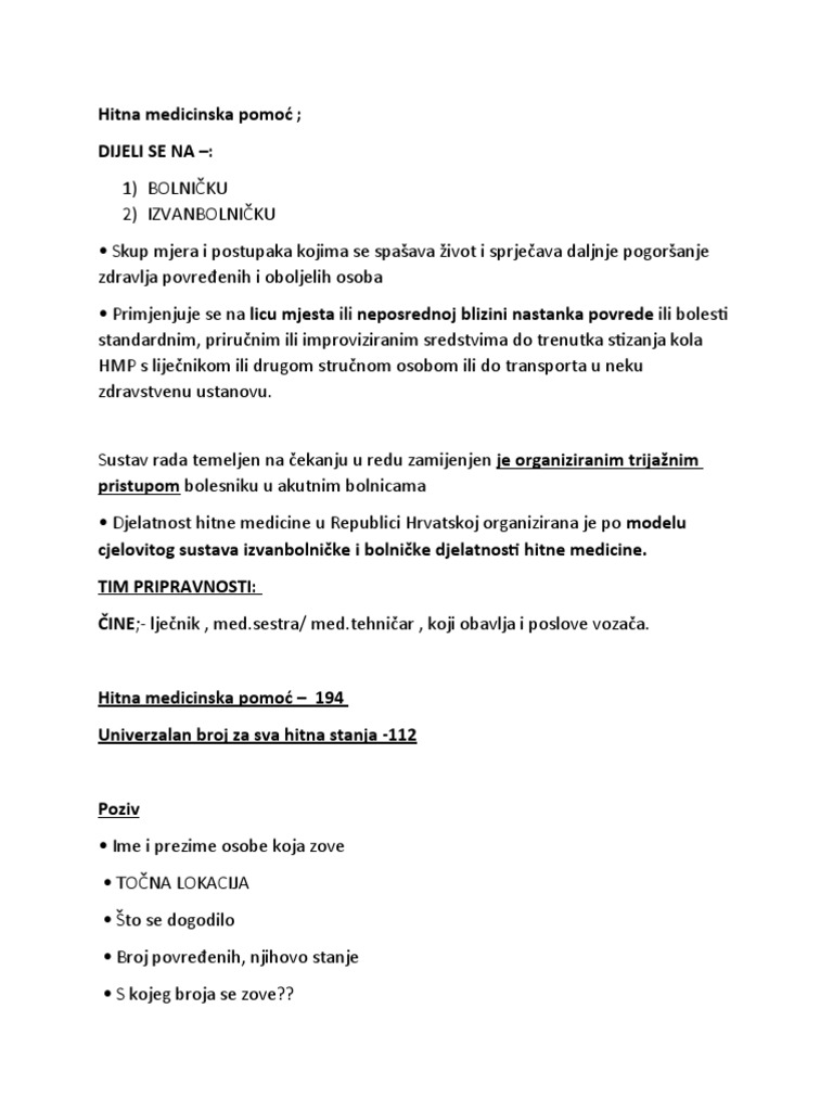 Hitna Medicina SKRIPTA | PDF